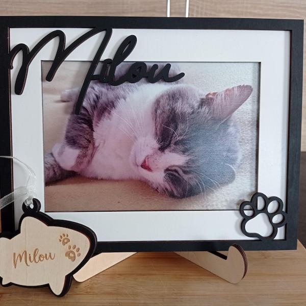 Custom Dog Frame, Dog Memorial Gift, Cat Name Photo Frame, Dog Picture Frame, Pet Memorial, Dog ...