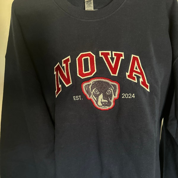 Varsity Custom Embroidered Dog Sweatshirt Custom Dog Sweater Embroider ...