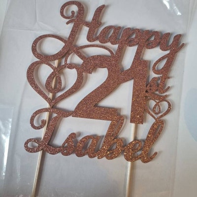Custom Glitter Cake Topper, Personalised Cake Topper, Any Words Cake ...