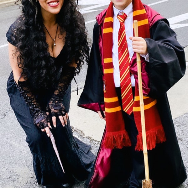 Black Wizard Robe With Sleeves, Hood, and Satin Liner | Medieval ...