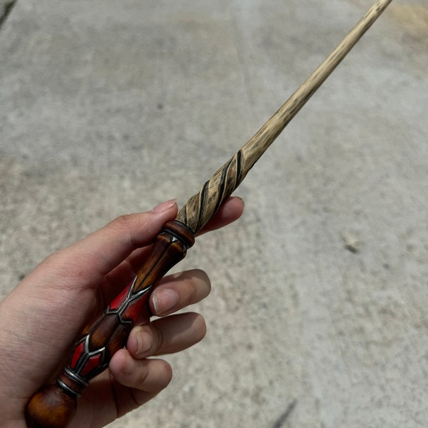 Hand Carved Black Walnut Wand // Hand Carved Wand // Wizard Wand ...
