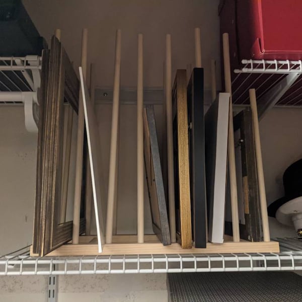 Art Storage Rack - Wooden Dowel - for Framed Art, Picture Frame, Canvas ...
