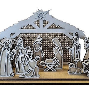 Nativity Laser Cut File Freestanding Rattan Nativity - Etsy