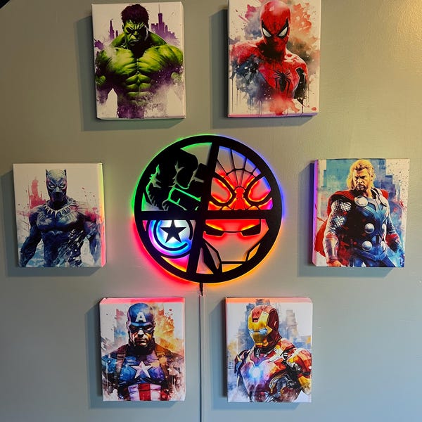 Custom Iron Man LED Wall Light, Superhero-inspired Red Glow Mask Decor ...