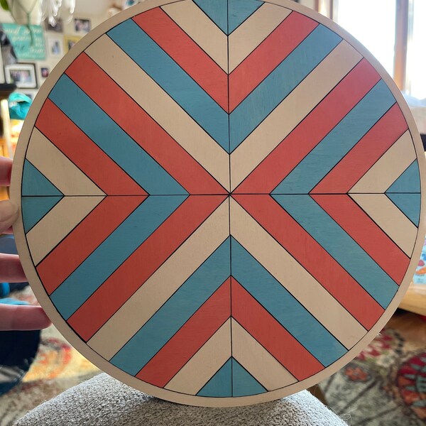 Round Wood Quilt Block Kit – Unfinished - DIY – Home Décor – Paint ...