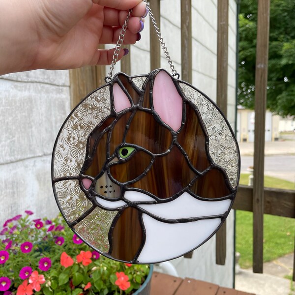Cat Suncatcher Stained Glass Pattern & PNG, Cat Pattern for Cat Lover ...