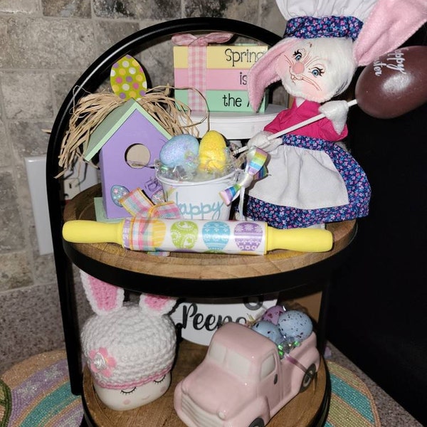 Spring Mini Book Stack/flower/tiered Tray Decor/a Baycountry Original ...