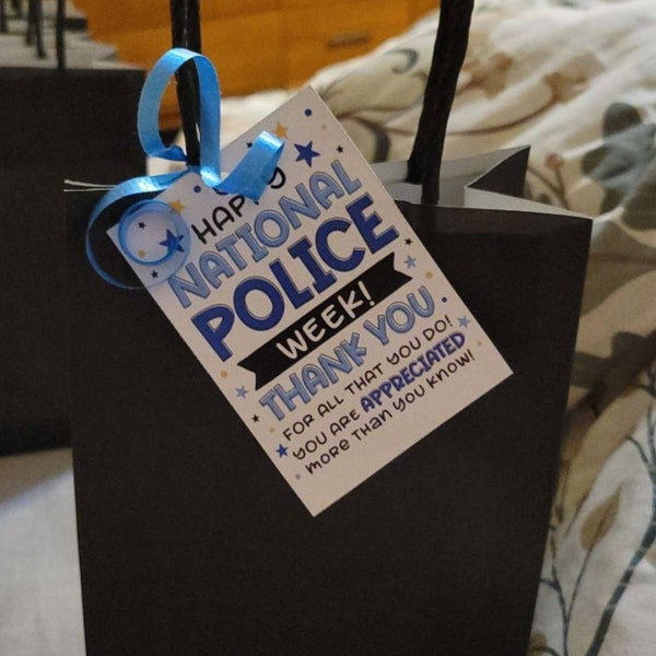 Happy National Police Week Gift Tags Printable, Police Week Tag, Police ...