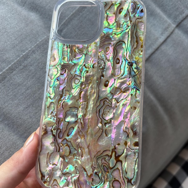 Abalone Shell Phone Case Iridescent Cover for iPhone 16 15 14 13 12 11 Pro Max /16pro/16promax ...