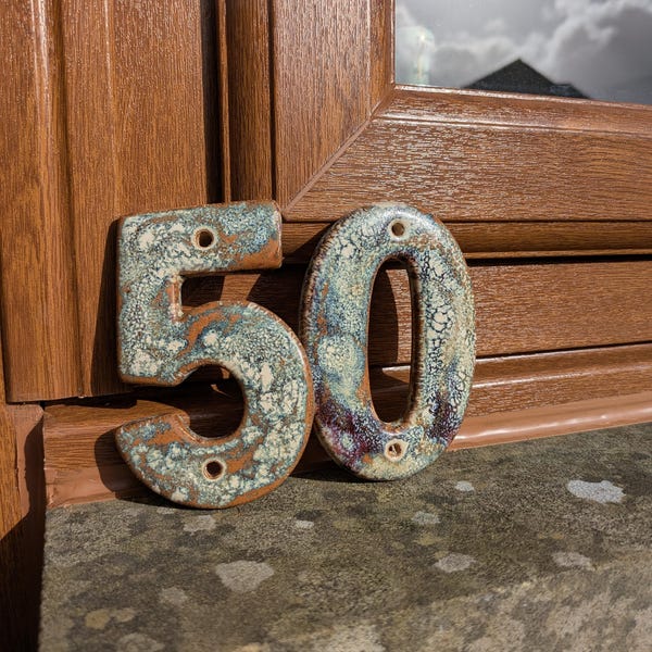 Ceramic House Numbers & Letter Door Numbers Made in Cornwall UK Mailbox ...