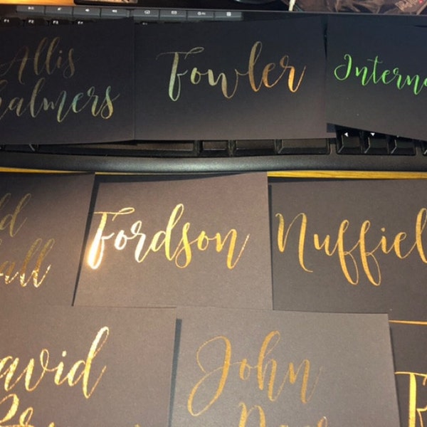 Custom Table Name Cards, Gold Foil Table Name, Gold Table Cards - Etsy