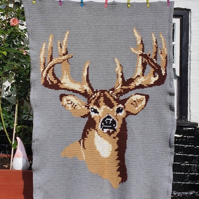 WHITETAIL DEER MINI C2C Graph Afghan Pattern With Written - Etsy