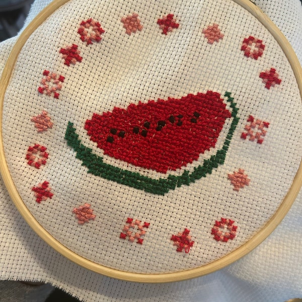 Palestinian Embroidery Cross Stitch DIY Tatreez Kit- 5in Hoop With 4 ...