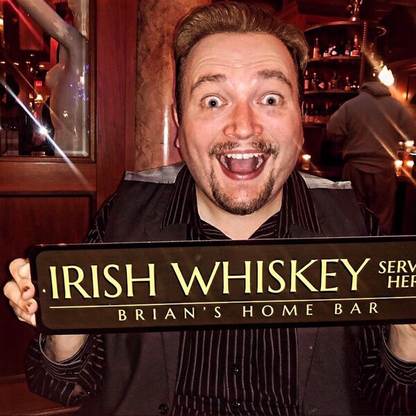 Irish Whiskey Served Here Sign, Personalized Home Bar Name Sign, Custom ...