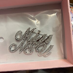 Big Loop Custom Name Necklace With Cuban Chainzircon Cursive Letters ...