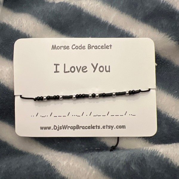I Love You Morse Code Bracelet, Couples Bracelet Set, Matching ...