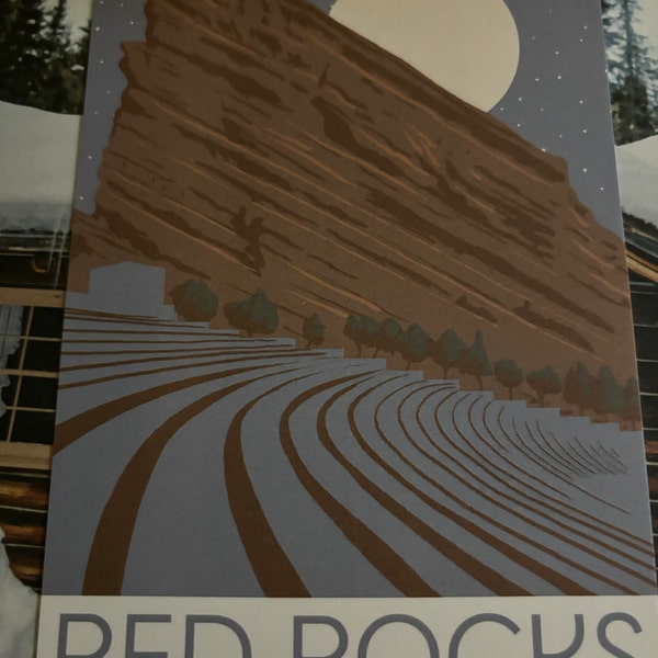 Red Rocks Amphitheater Night Postcard - Etsy