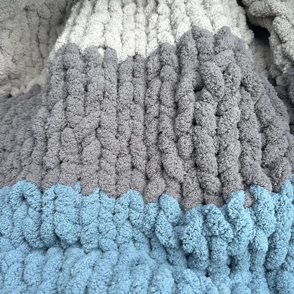 Chunky Knit Blanket Mini Course & Video Tutorial, How to Make a Chunky ...