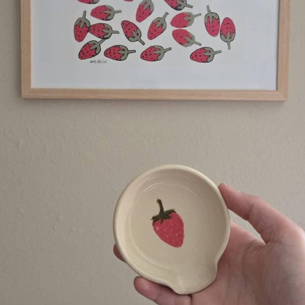 Strawberry Ceramic Candle Holder / Cottagecore Tealight Holder ...