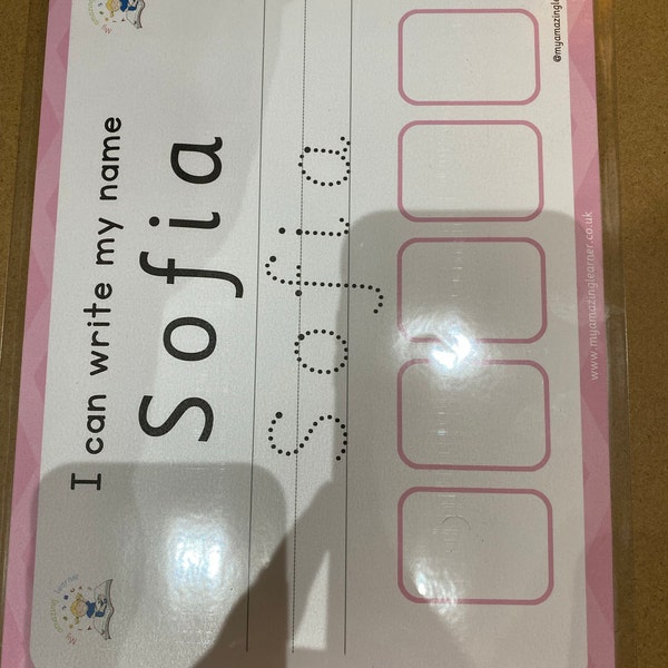 Personalised Name Tracing Worksheet: Early Years Learning (laminated ...