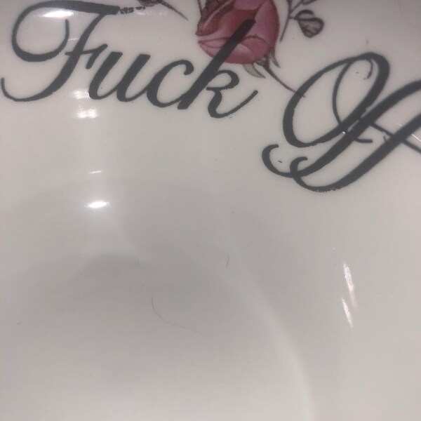 Lovely Rude Teacup and Saucer Set, 8 Oz, Porcelain. - Etsy