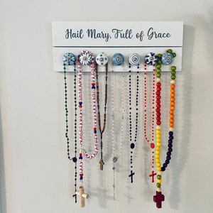 Rosary Wall Hanger Rosary Wall Holder Hail Mary Rosary | Etsy