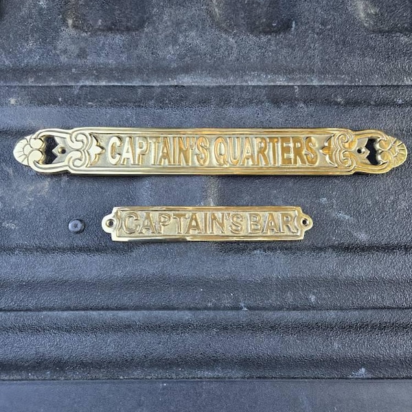 Brass Door Signs - Poop Deck, Head, Screw Room, Captain, Skipper - Rum ...