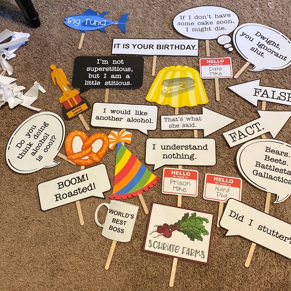 The Office TV Show Inspired Photo Booth Props. Tv Series Inspired Props ...