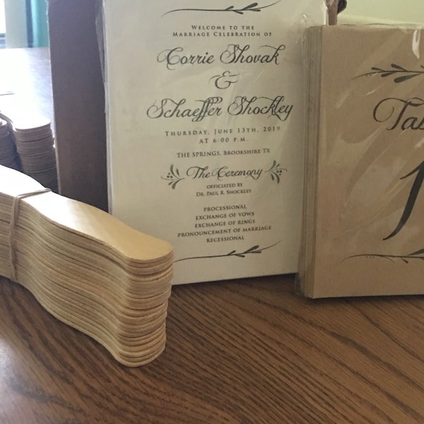 Rustic Wedding Program Fans - Fall Wedding Program Fans - Printed ...