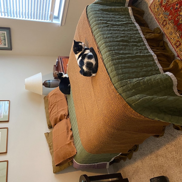 Linen WINTER Quilt, Your Custom Options, Colors Personalization ...