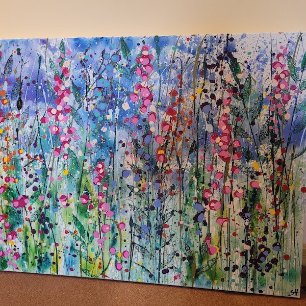 Joyce. Hand Painted Original Art on a up Cycled Canvas 150cm X 50cm ...