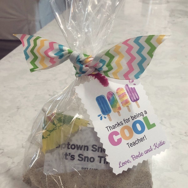 EDITABLE Thanks for Being a Cool Teacher Tag, Printable Teacher Thank ...