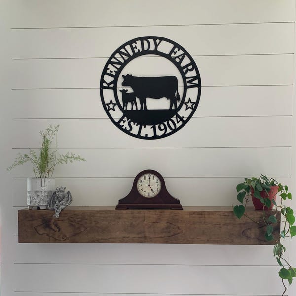 Cow Calf Metal Sign, Custom Cow/calf, Farmer Sign, Personalized ...