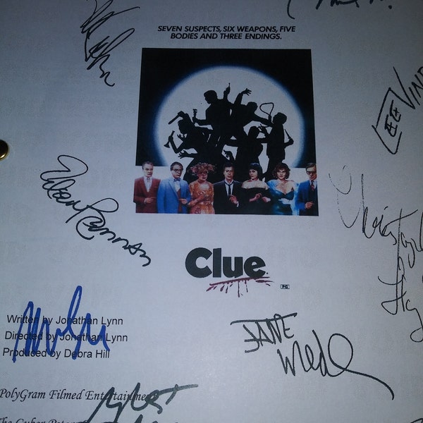 Clue Movie Script Signed Screenplay Autographed Tim Curry, Eileen ...