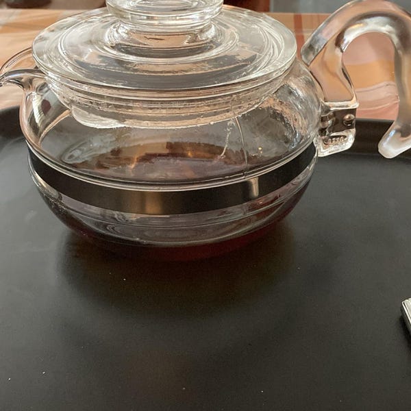 PYREX Flameware 6 Cup Glass Tea Pot Teapot 8446B Vintage Carafe Retro ...