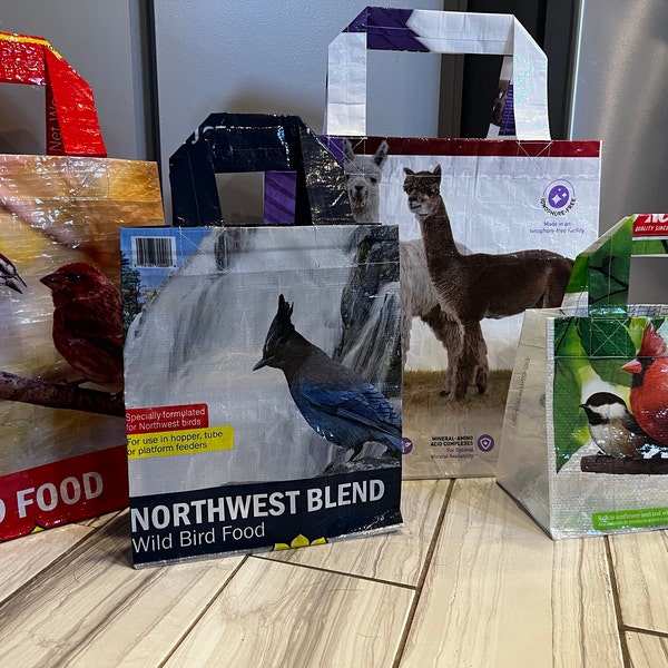 Feed Bag Tote, Reusable Tote Bag, Grocery Bag, Recycled Shopping Bag ...