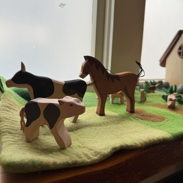 Handcrafted Open Ended Wooden Toy Tree and Landscaping - Birch Large ...