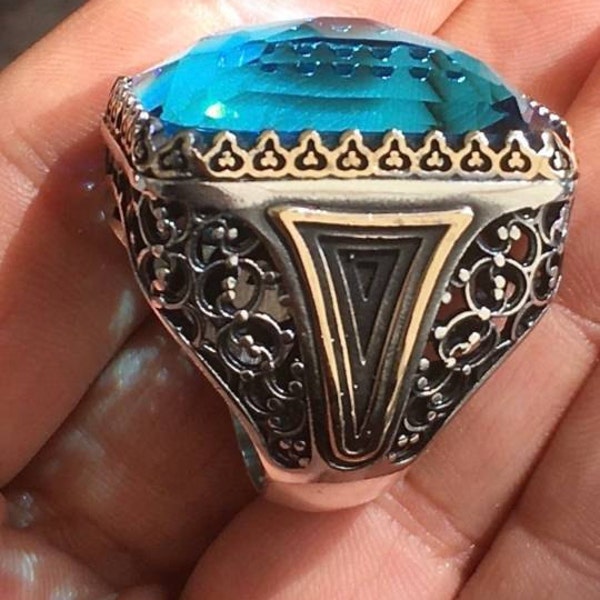 Sterling Silver Mens Ring Sultanit Amazing Color Changing Stone Big ...