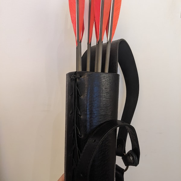 Leather, Semicircular Back Quiver - Lace-up Version - Etsy