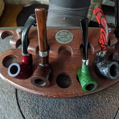 Personalised Pipe Stand for 7 Smoking Bowls Tobacco Pipe Rack Wooden ...