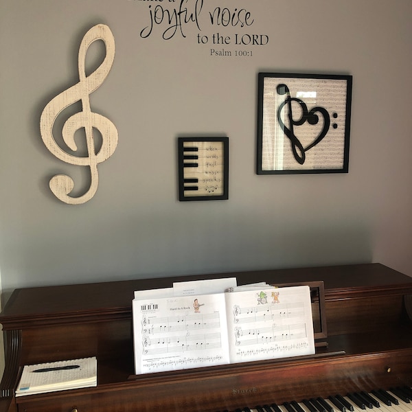 Wall Decal Make A Joyful Noise to the Lord Music Room Piano Band Geek ...