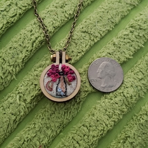 Medium Circle Embroidery Pendant Frame Kit Embroidery Pendant | Etsy