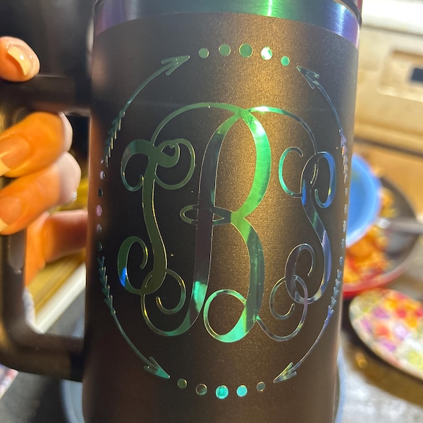 Holographic Monogram Decal - Vinyl Monogram Decal, Monogram Sticker ...