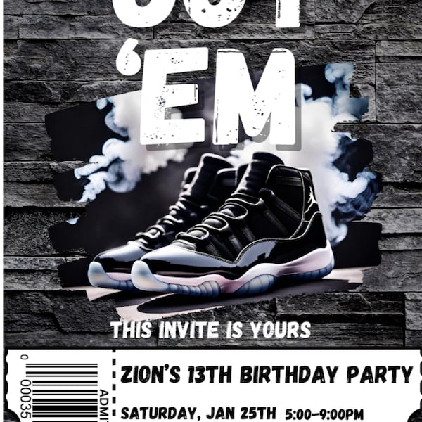 Nike Inspired Invitation Template - Etsy