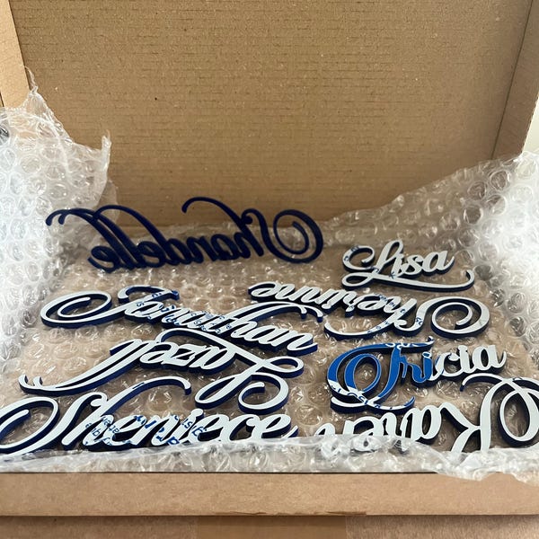 Acrylic Name Place Cards - Laser Cut From 3mm Acrylic. Over 200 Colours ...