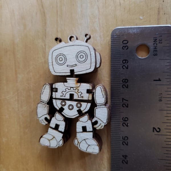 Laser Cut Robot Keychain, Robot Bag Charm Design, Flexible Keyring ...