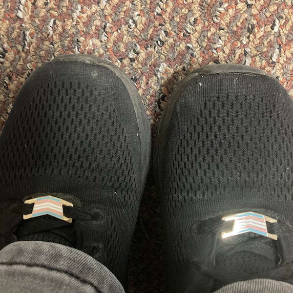 Trans Lace Locks — Small Subtle Gay Pride Shoelace Enamel Badge Shoe ...