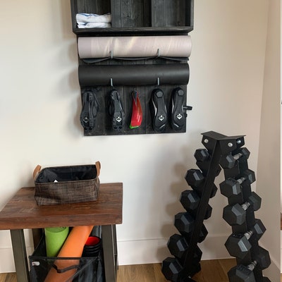 Double Yoga Mat Holder, Gym Organizer, Shoe and Towel Exercise Rack ...