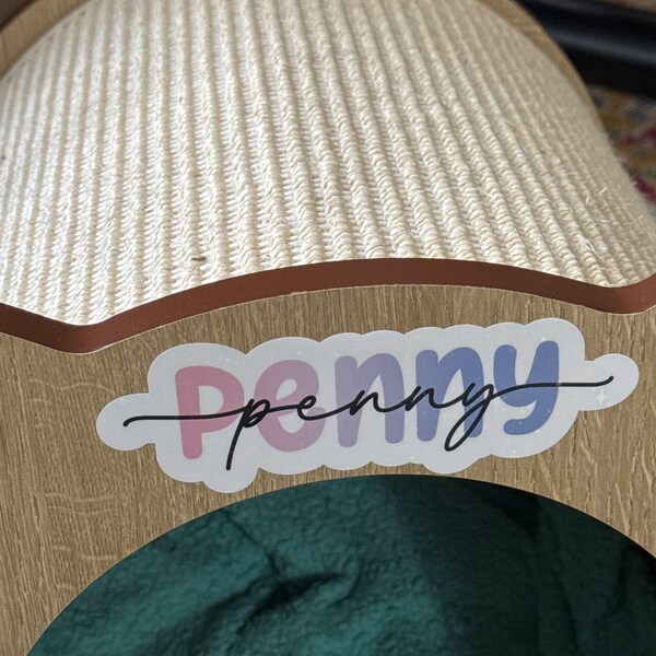 Personalized Name Sticker, Custom Name Sticker, Gradient Color Name ...