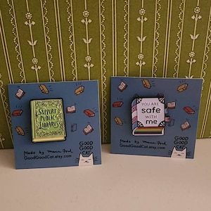 Support Public Libraries Enamel Pin Librarian - Etsy